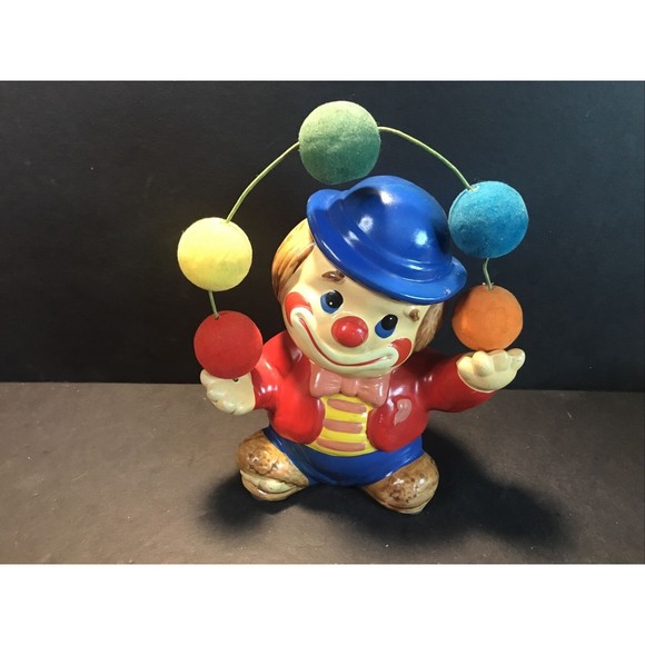 Enesco | Accents | Vintage Enesco Clown Bank Ceramic Juggling Flocked ...